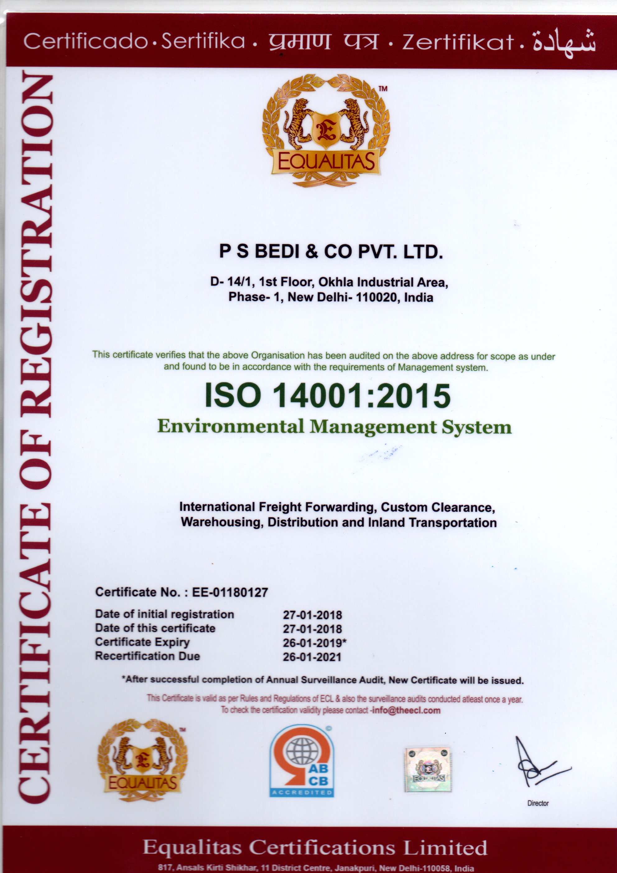 Certifications – Ps Bedi
